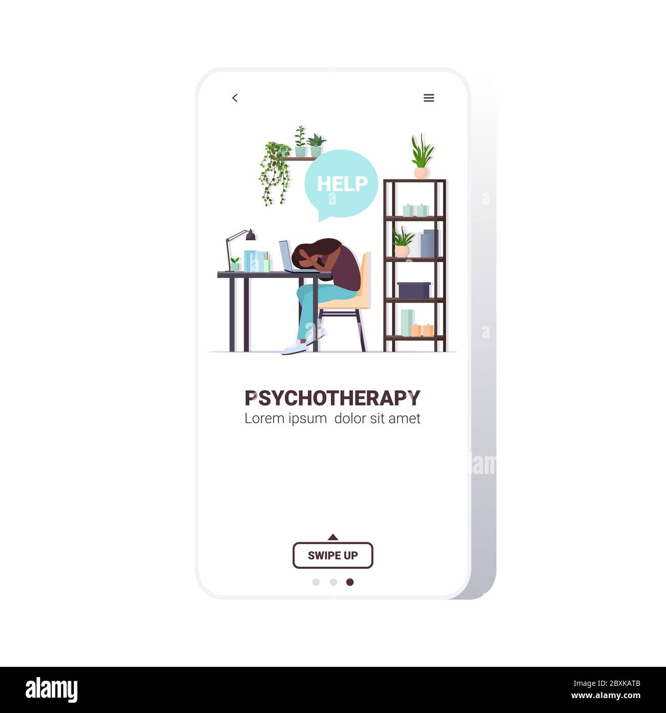 Teenager depression screen Stock Vector Images - Alamy