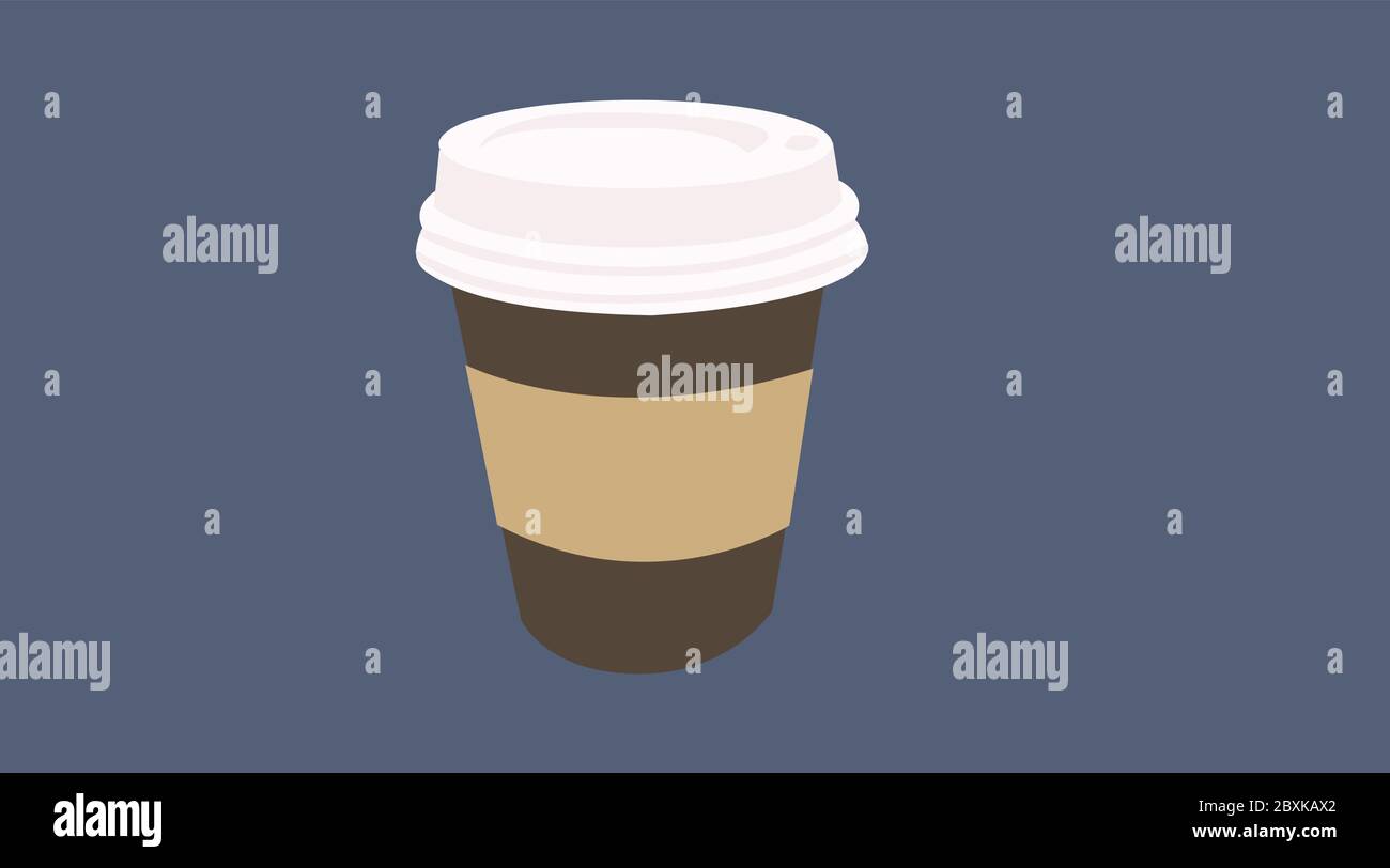 Vector Isolated Illustration Take Away Coffee Cup Stock Vector Image ...