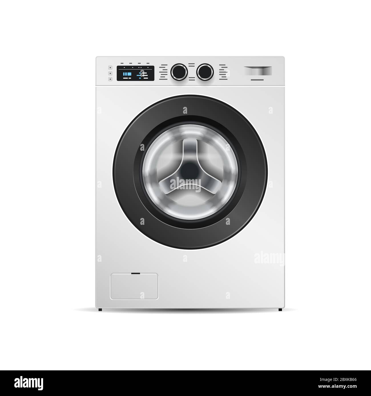 realistic washing machine isolated on white background front view of ...