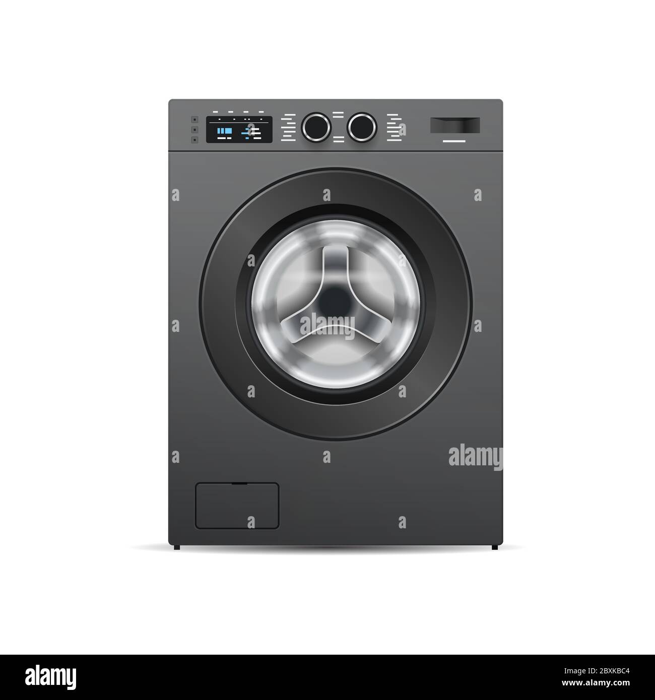 realistic washing machine isolated on white background front view of ...