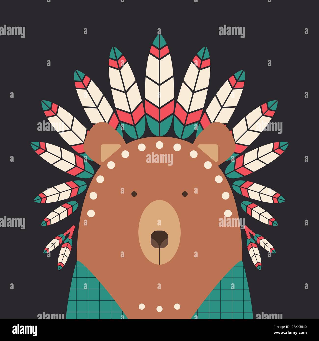 Indian bear with feathers Stock Vector Image & Art - Alamy