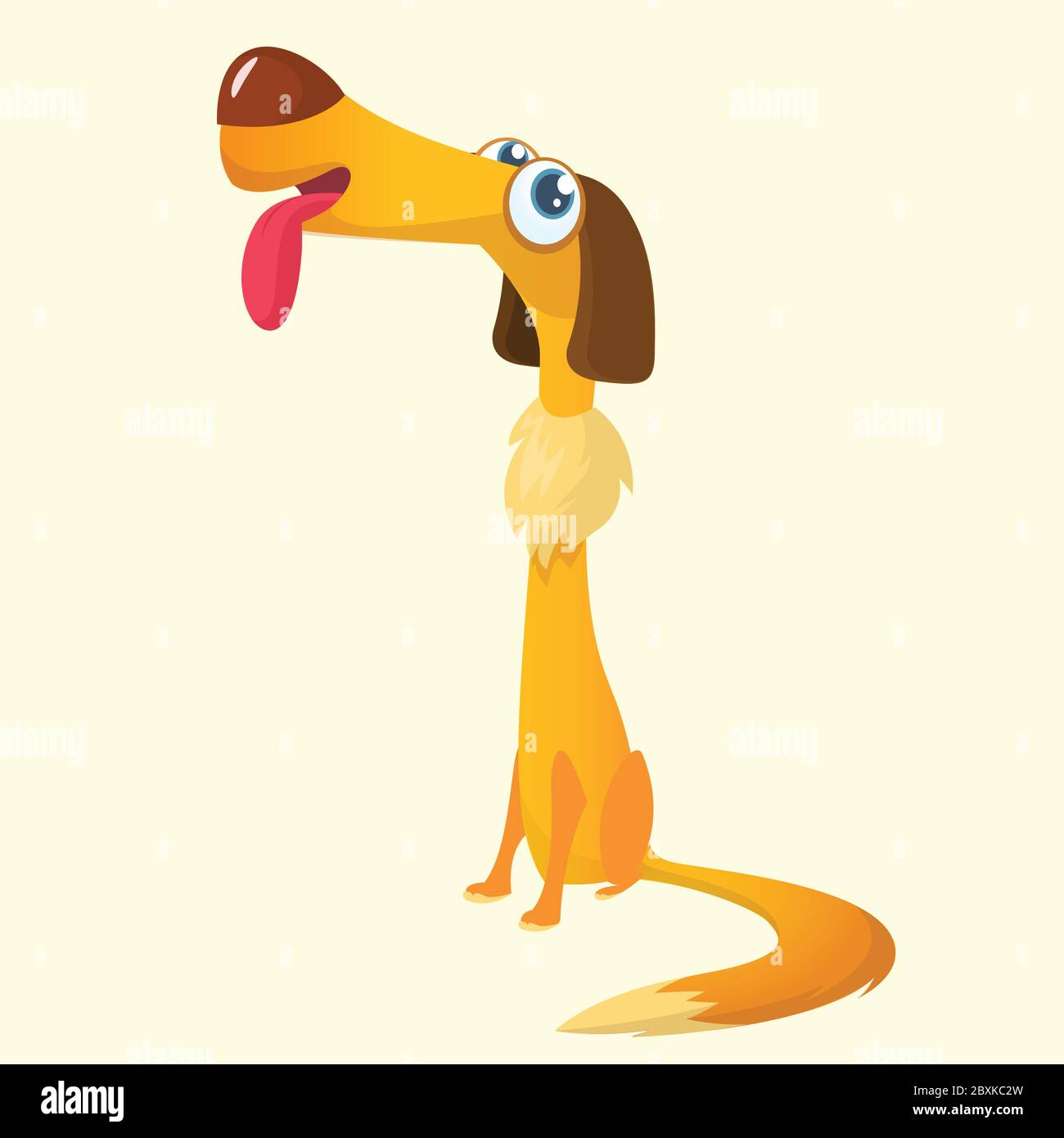 Funny and happy cartoon dog. Vector illustration of spaniel dog ...