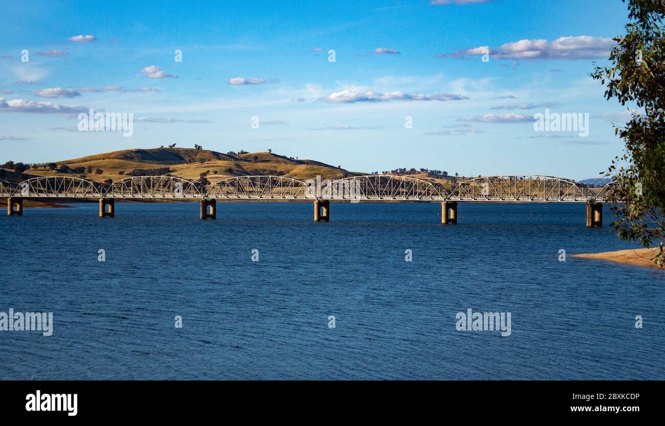 Bethanga steel truss road Bridge across Murray River, New South Wales ...