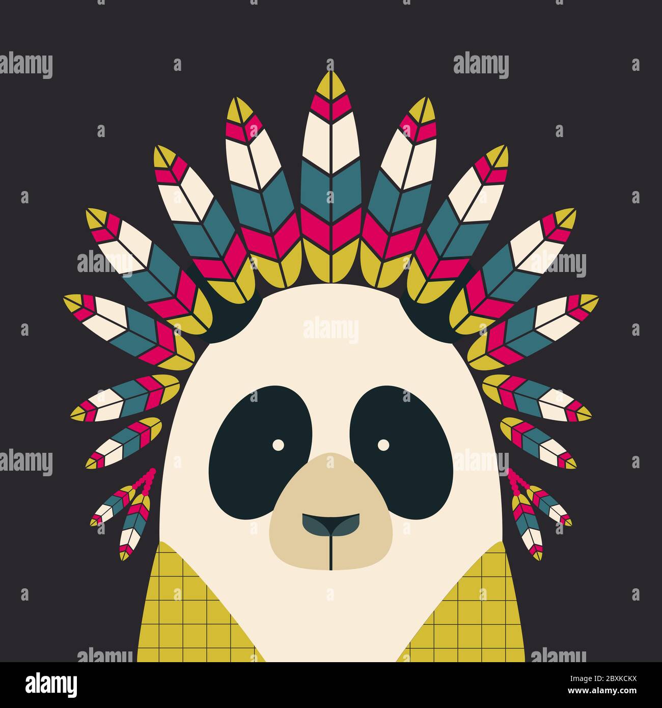 Indian panda with feathers Stock Vector Image & Art - Alamy