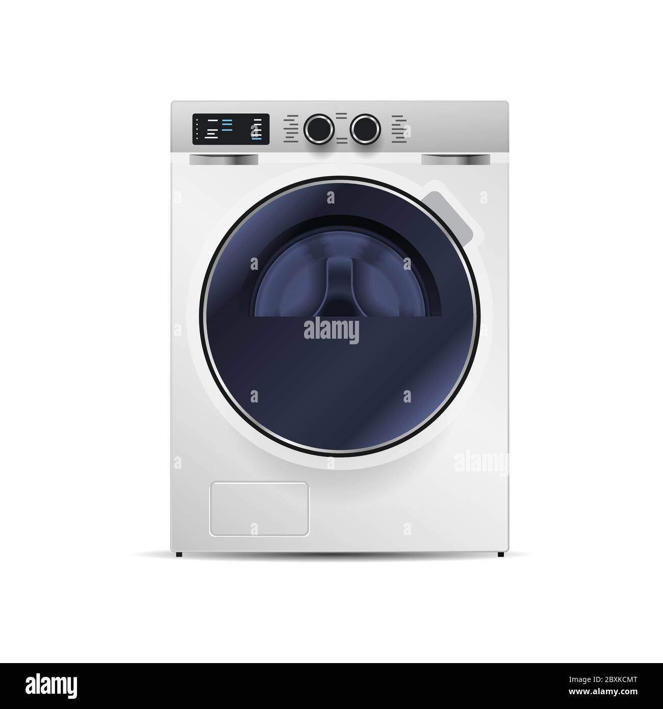 realistic washing machine isolated on white background front view of ...
