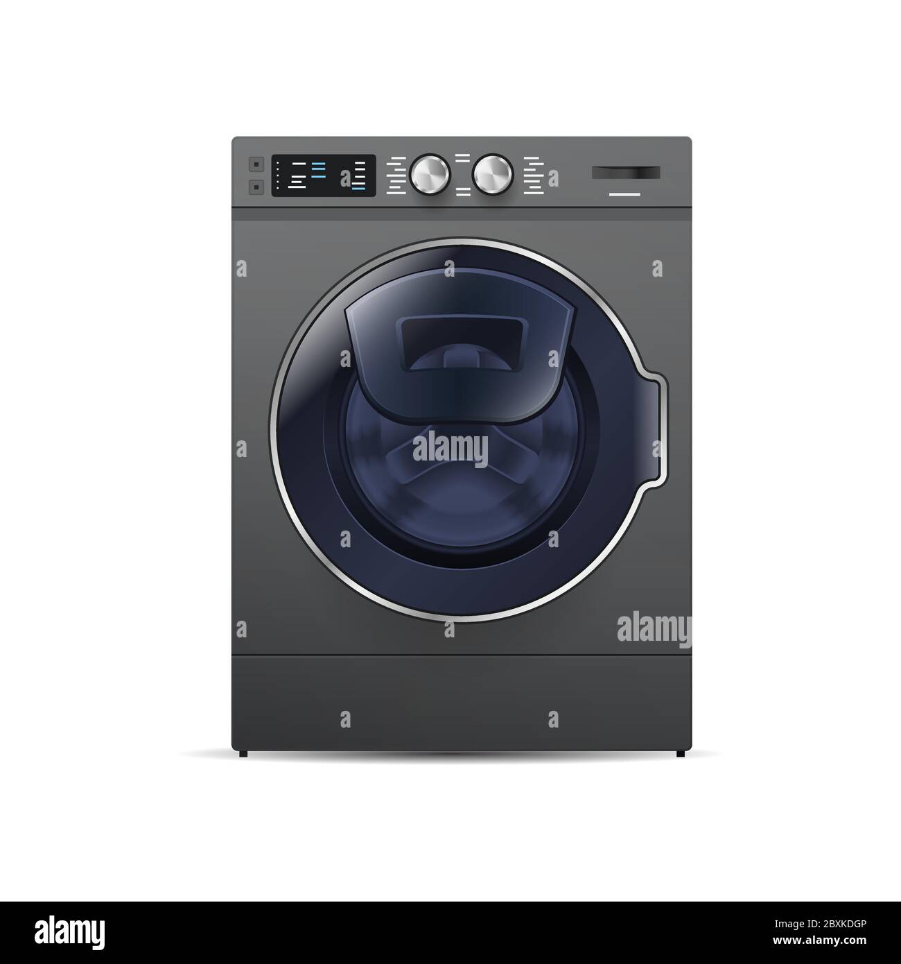 realistic washing machine isolated on white background front view of ...