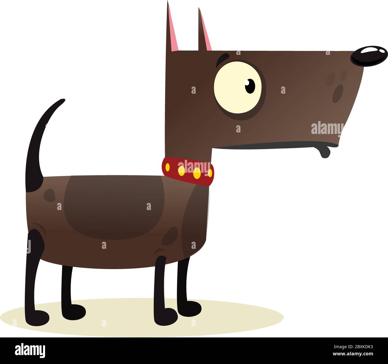 Cartoon Funny Watchdog Pitbull Dog Illustration Stock Vector Image ...