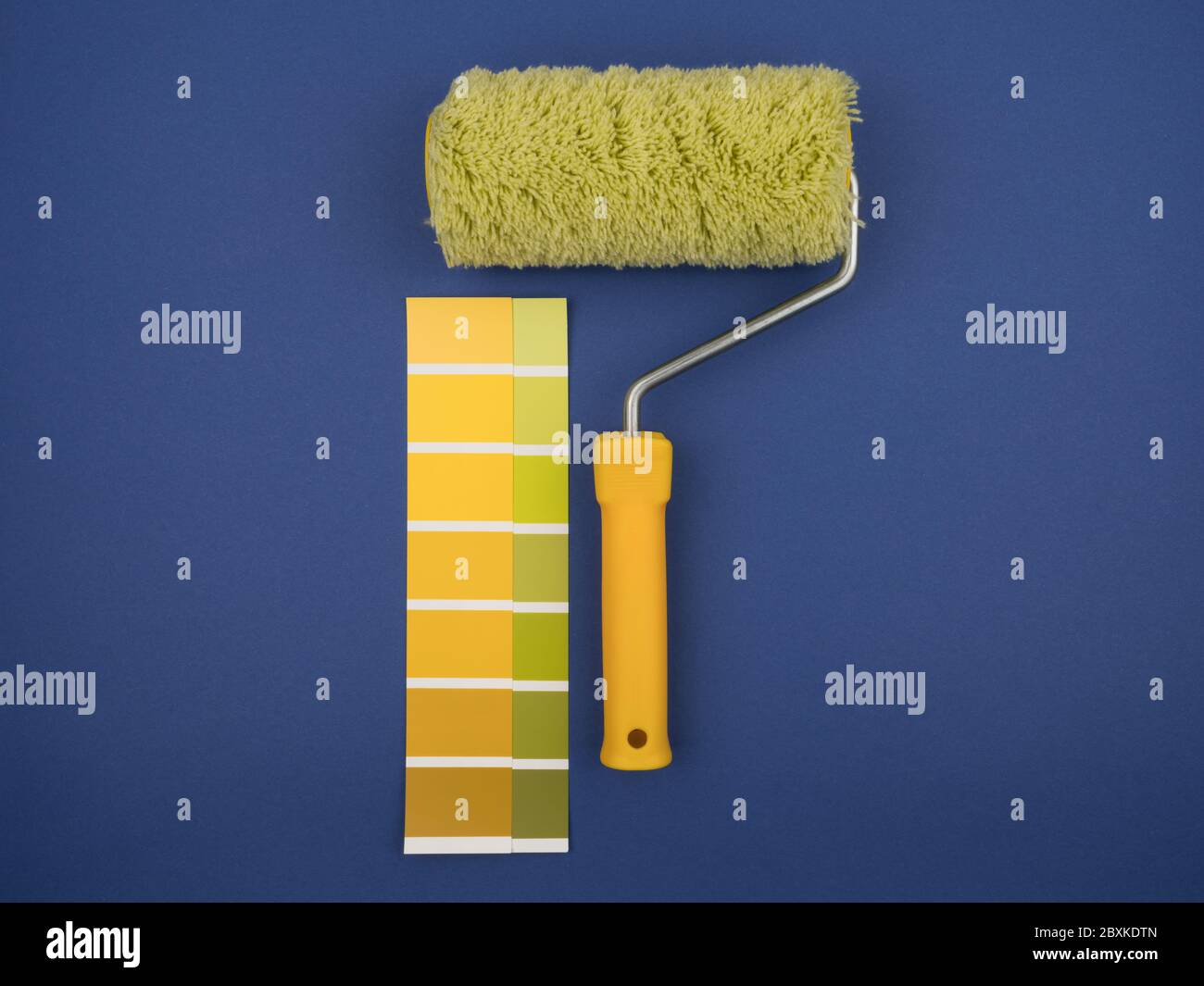 Paint roller for decorative finishing and color palette Stock Photo - Alamy