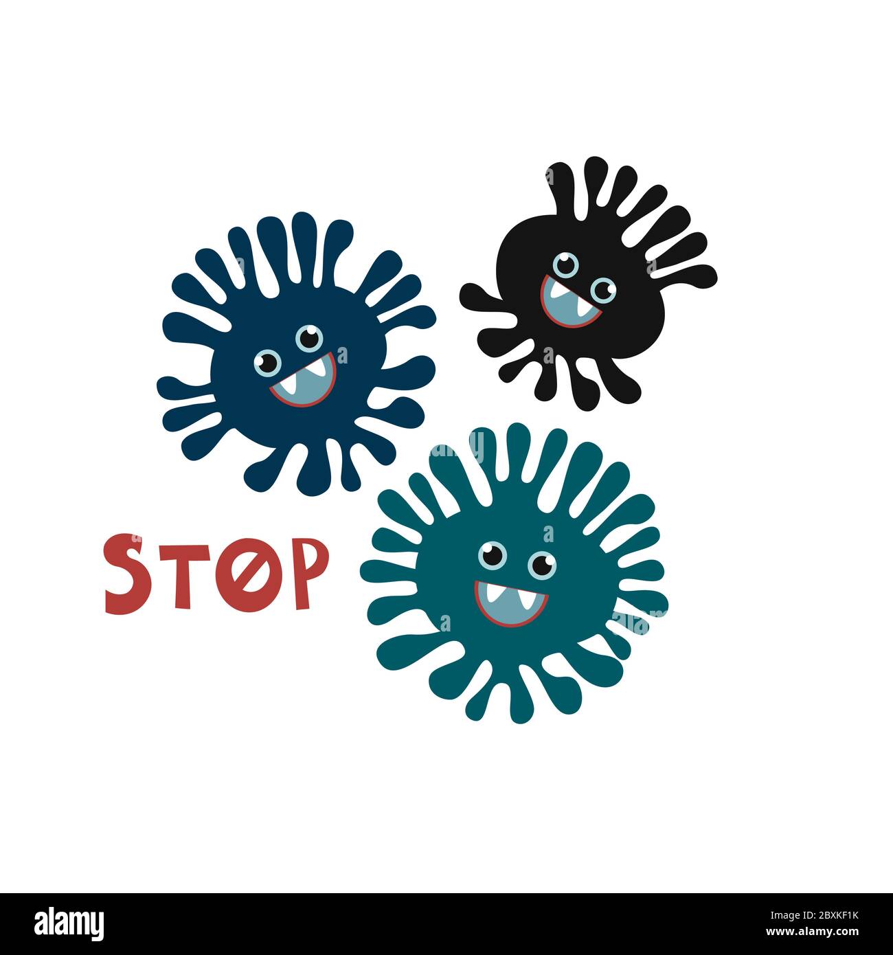 Stop Viruses vector illustration. Cartoon Background Stock Vector Image ...