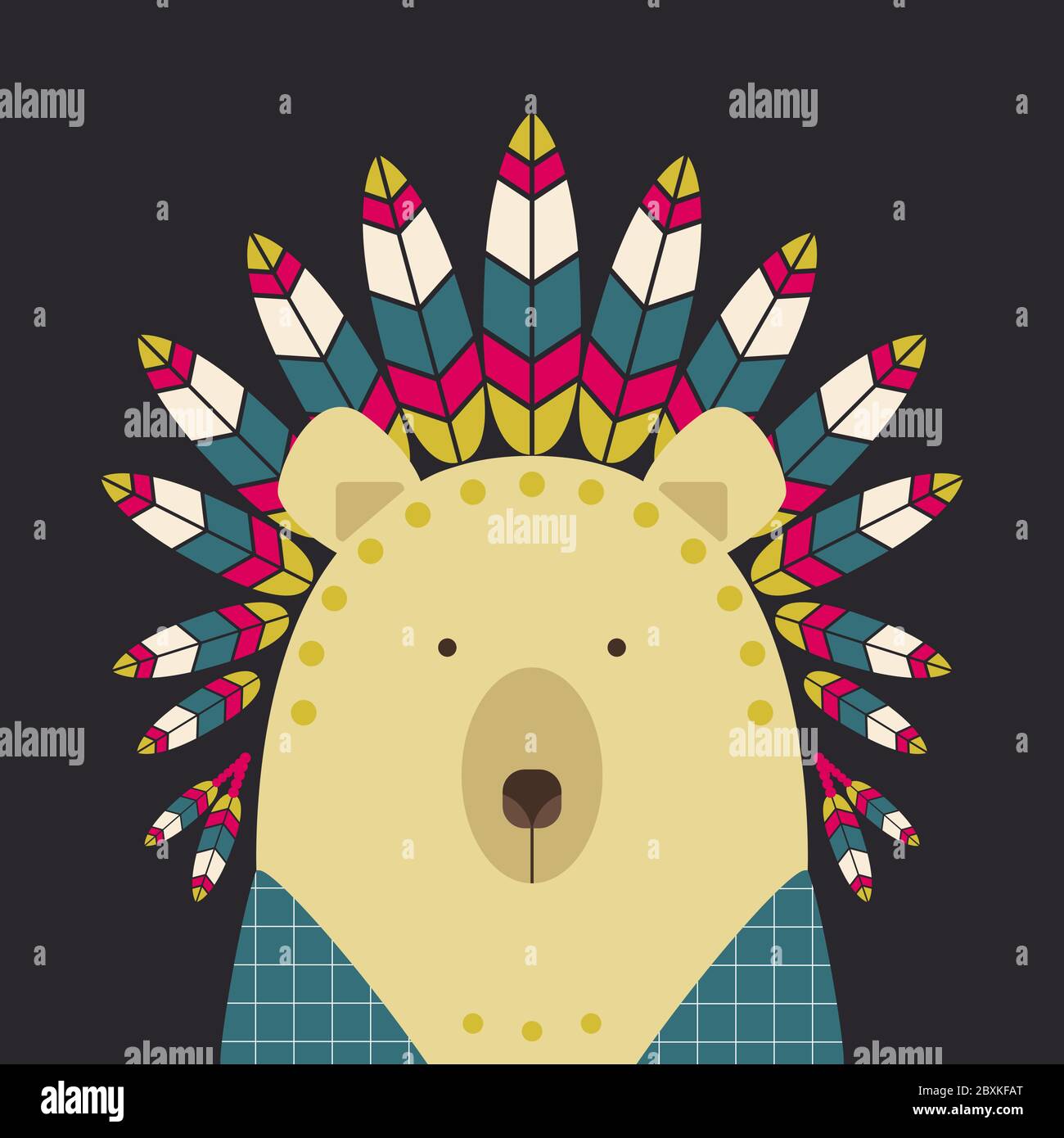 Indian polar bear with feathers Stock Vector Image & Art - Alamy