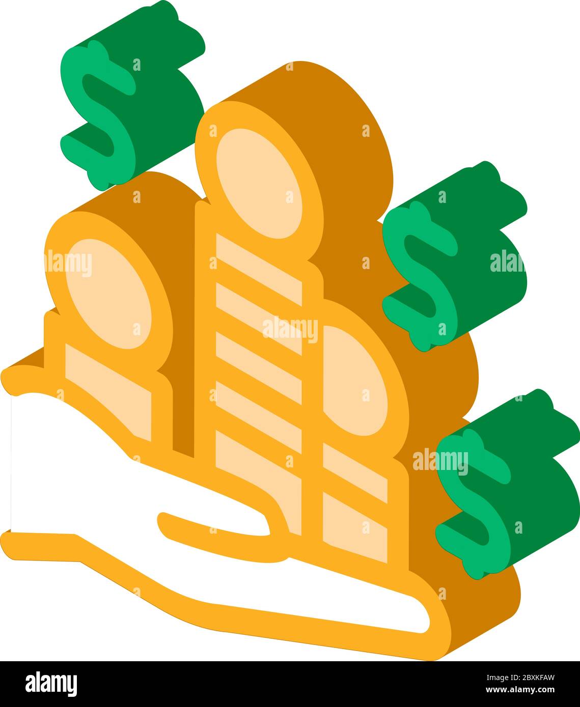 stacks of gold coins money isometric icon vector illustration Stock ...