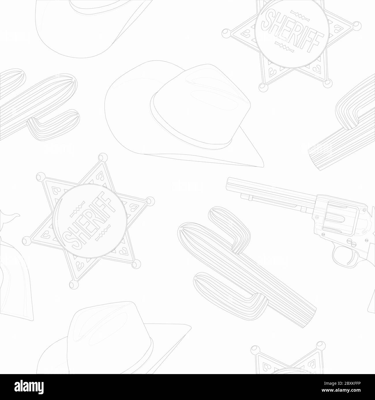 Seamless Pattern Background Cowboy Themed Stock Vector Image & Art - Alamy