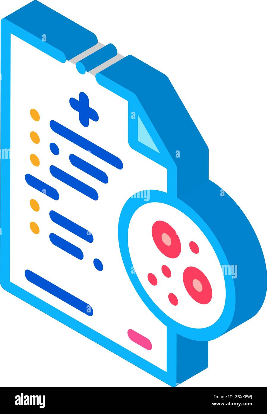 written report on skin problems isometric icon vector illustration ...