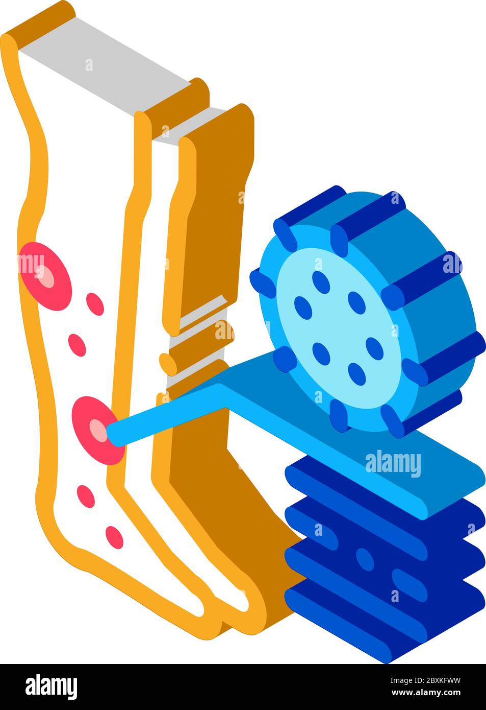 Rash Dermatitis On Legs Isometric Icon Vector Illustration Stock Vector