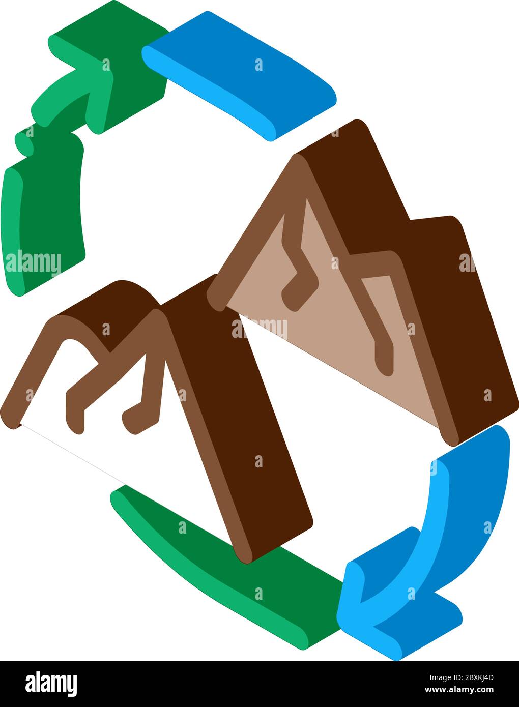 running between hills of al-safa and al marva isometric icon vector ...