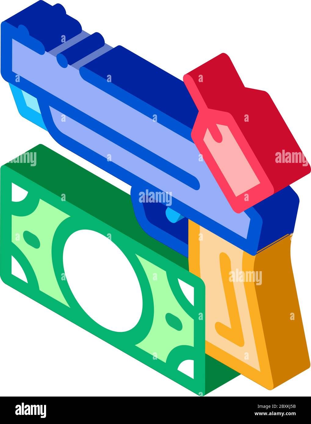 give gun to pawnshop for money isometric icon vector illustration Stock ...