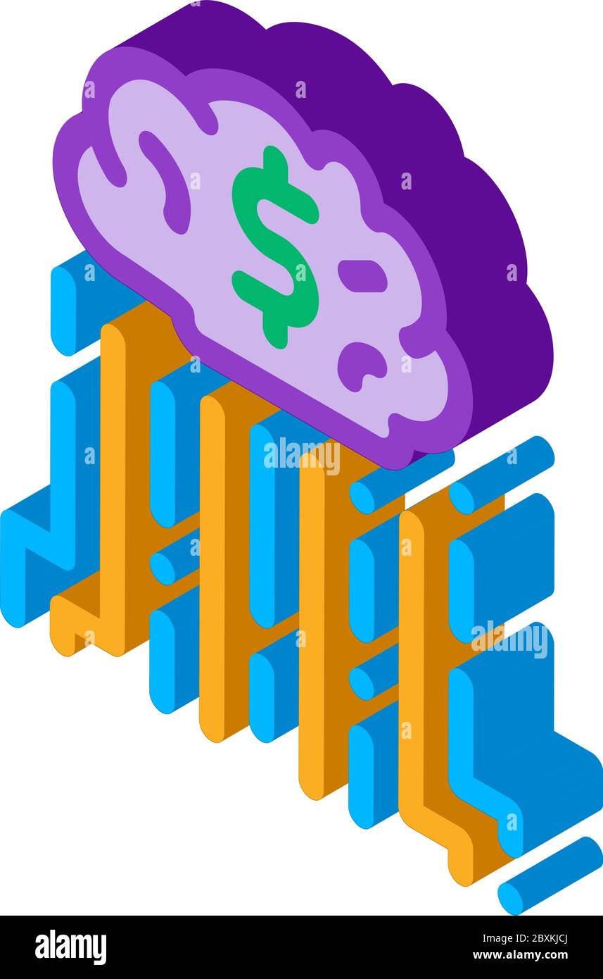 cash cloud isometric icon vector illustration Stock Vector Image & Art ...