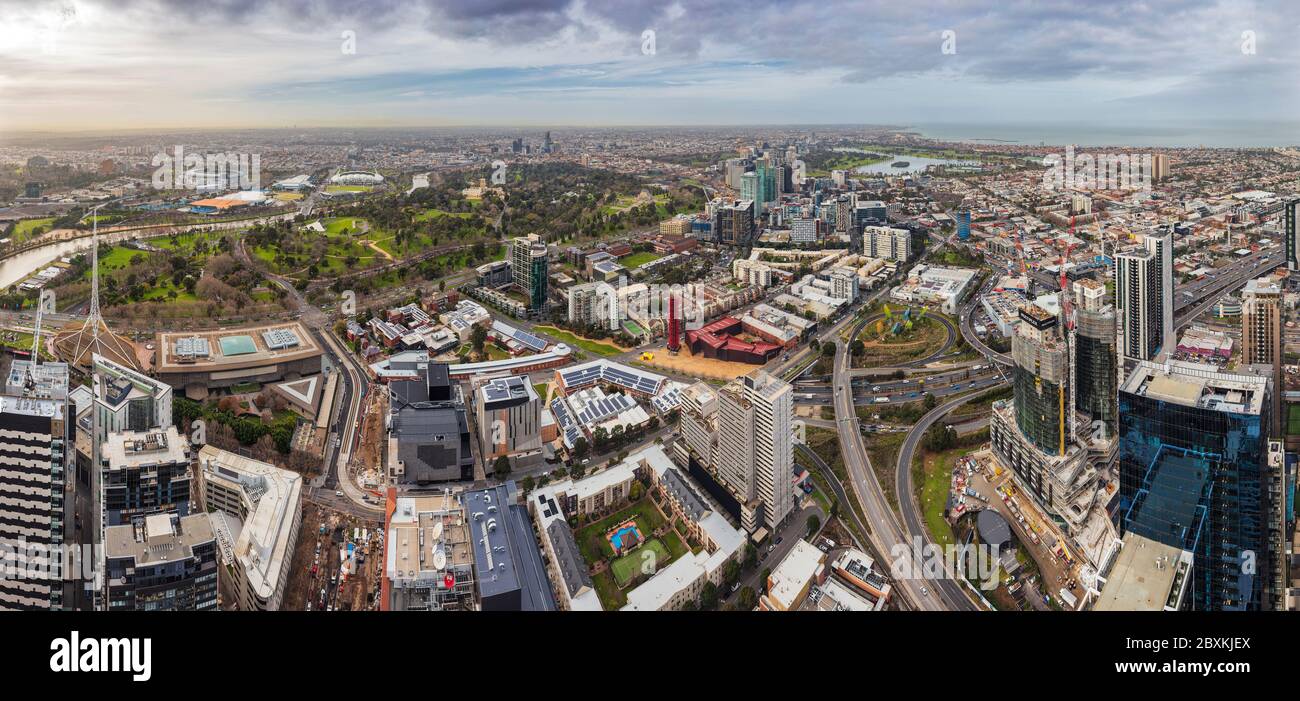 Melbourne Australia July 18th 2019: Panoramic view of Melbourne from ...