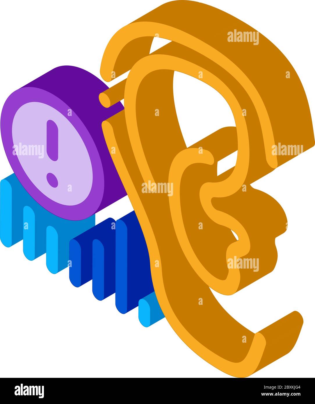 human hearing warning isometric icon vector illustration Stock Vector ...