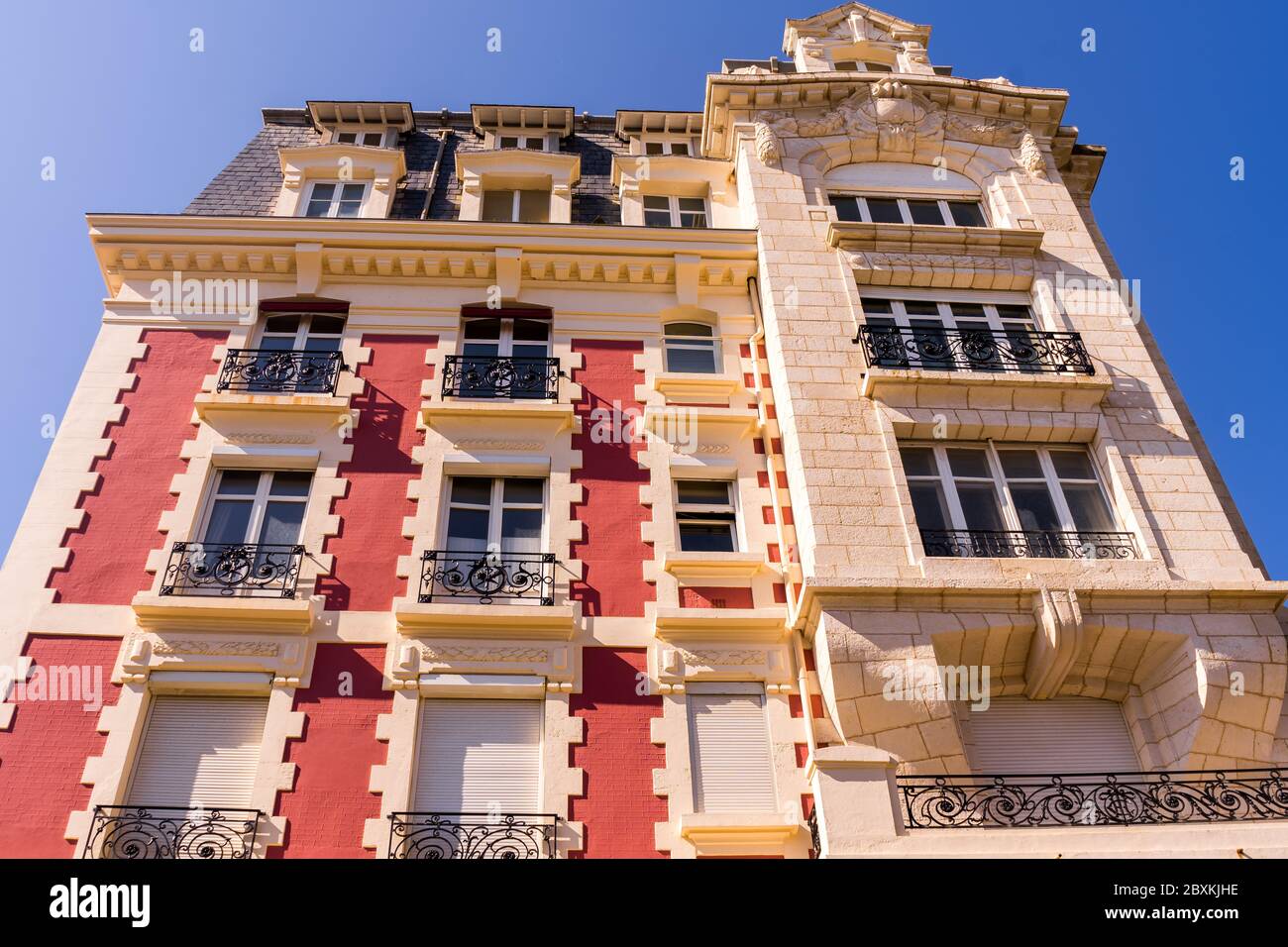 Classical french architecture in Biarritz, city skyscraper, downtown ...