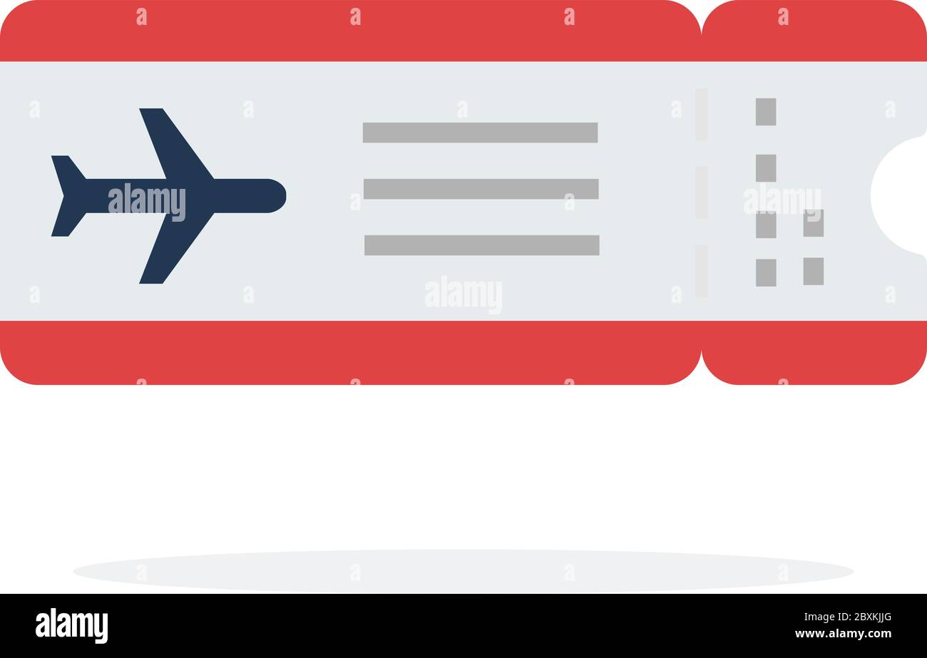 Airplane ticket vector flat material design isolated object on white ...