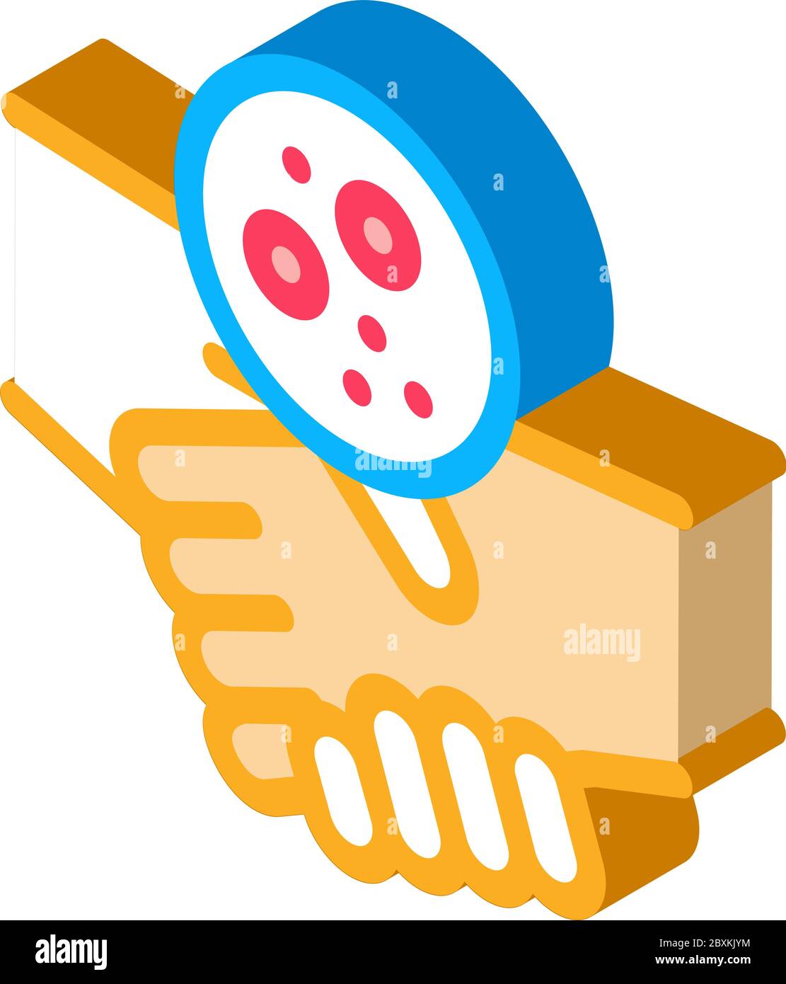 Handshake Dermatitis Transmission Isometric Icon Vector Illustration