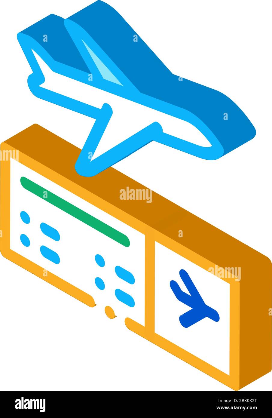 airplane ticket isometric icon vector illustration Stock Vector Image ...