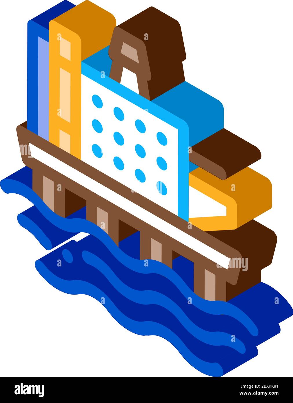 offshore gas station isometric icon vector illustration Stock Vector ...