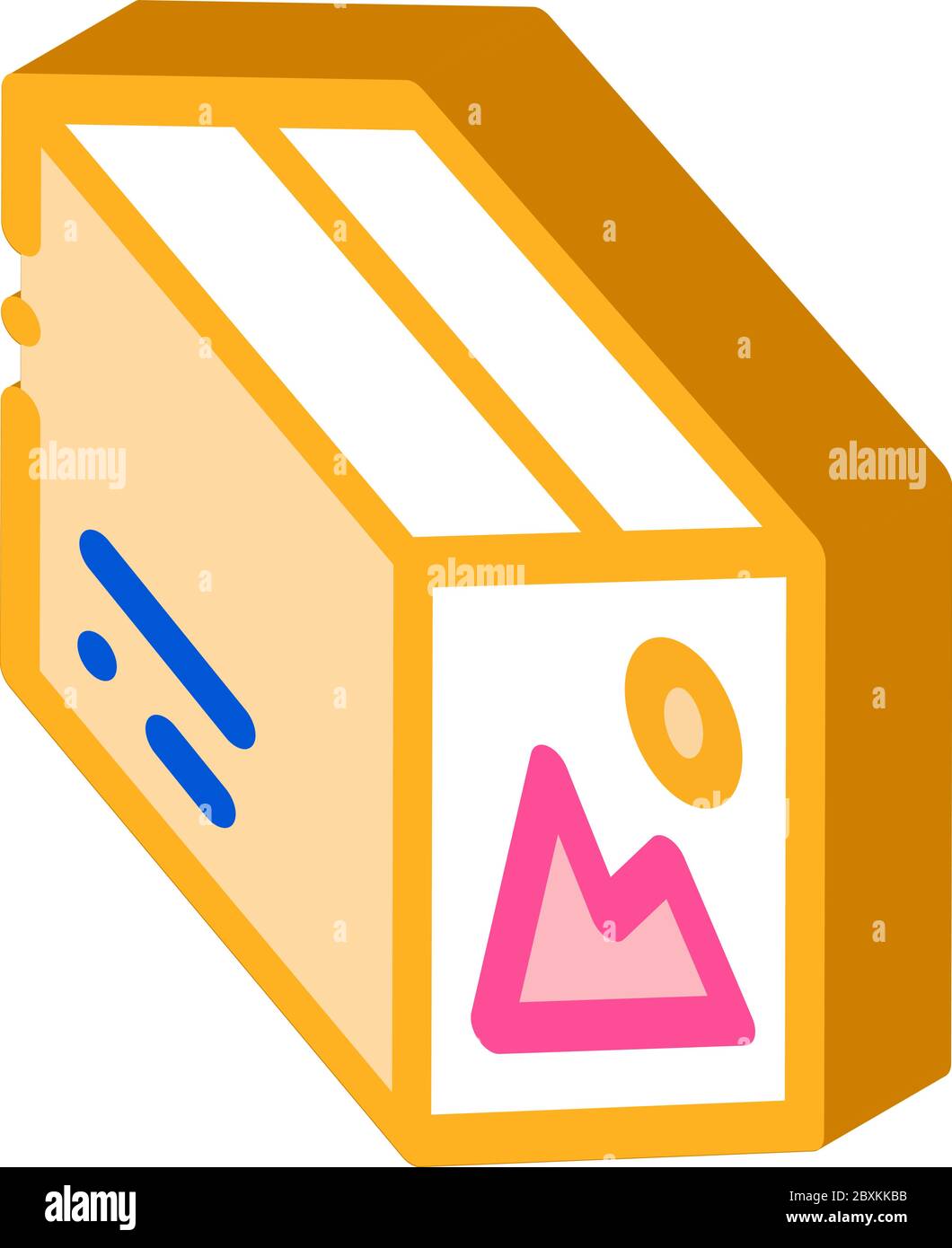 color paper box isometric icon vector illustration Stock Vector Image ...