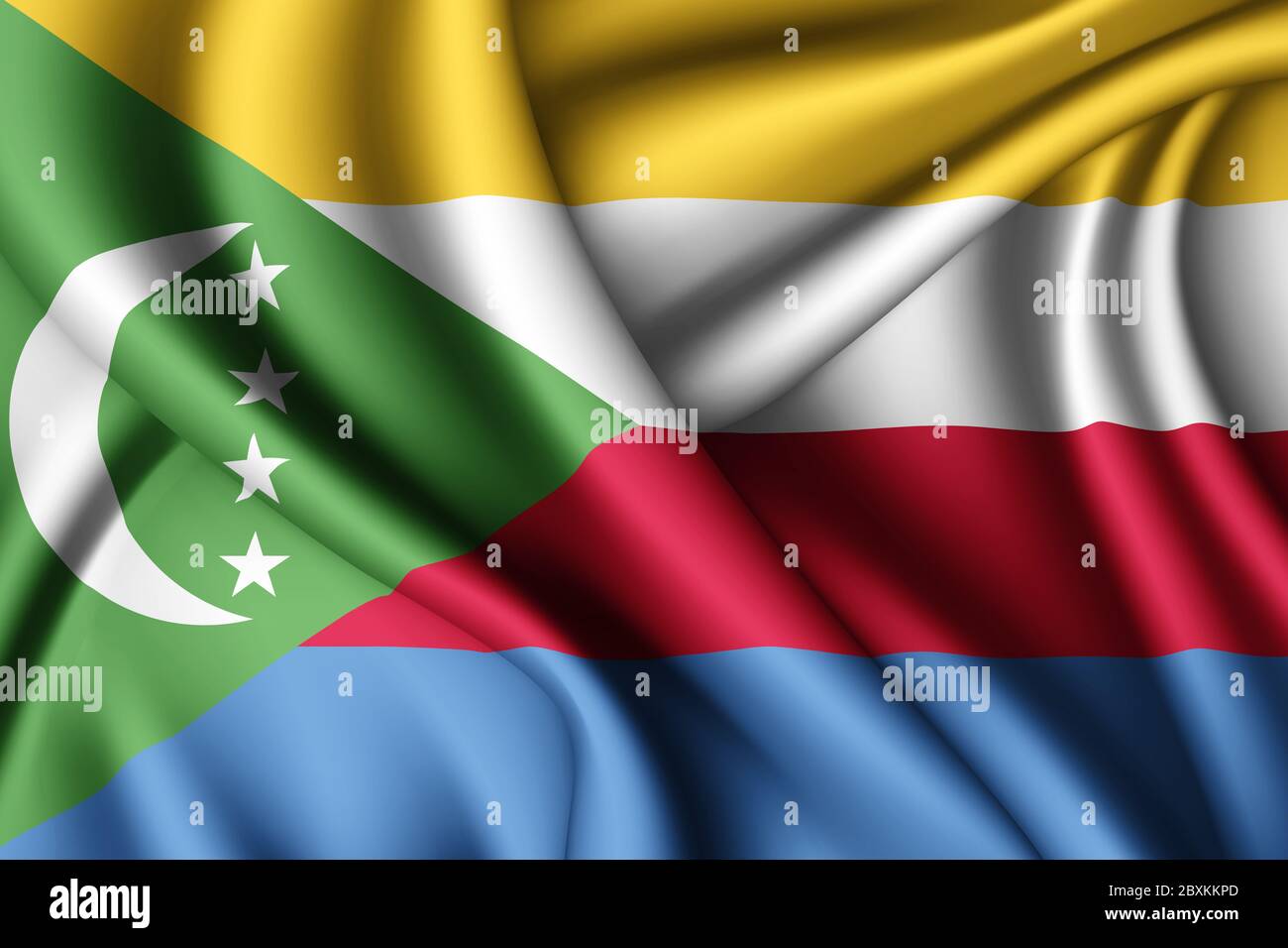 Flag of comoros waving hi-res stock photography and images - Alamy