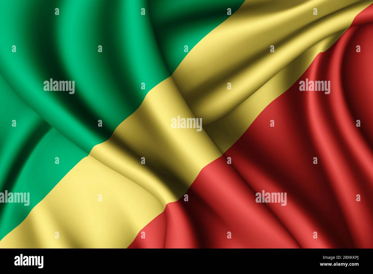 3d rendering waving silk flag of Congo Stock Photo - Alamy
