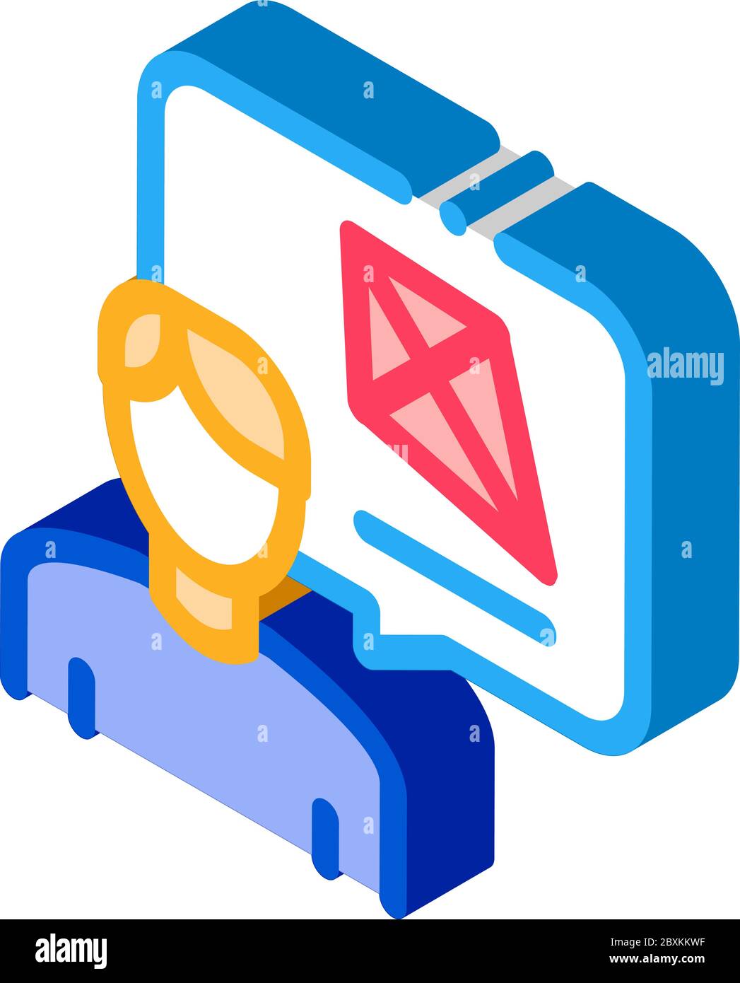 human desire to fly kite isometric icon vector illustration Stock ...