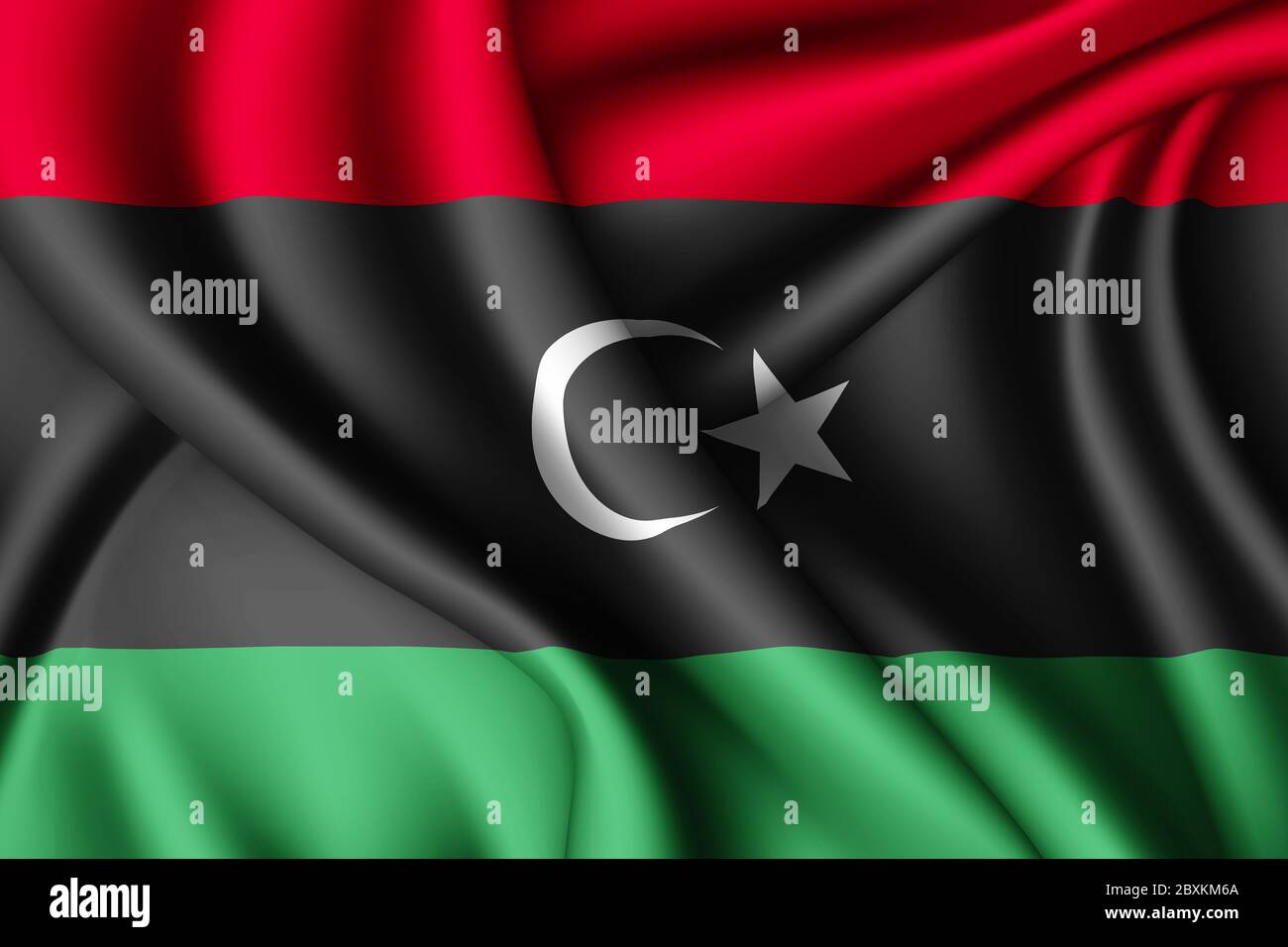 Libya flag 3d waving hi-res stock photography and images - Alamy