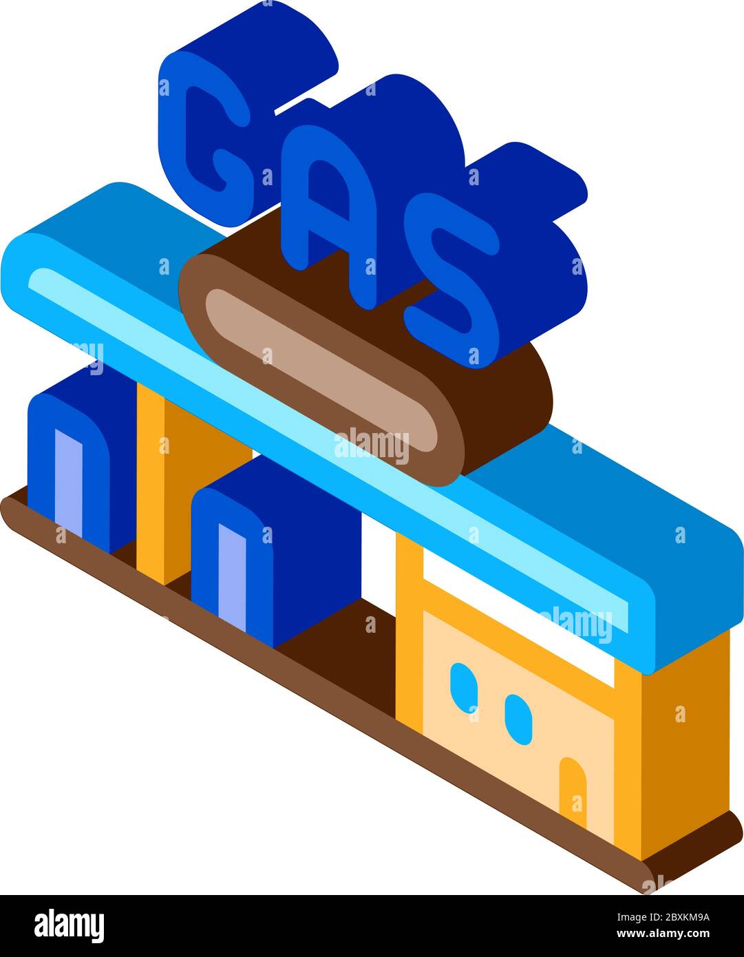 gas station isometric icon vector illustration Stock Vector Image & Art ...