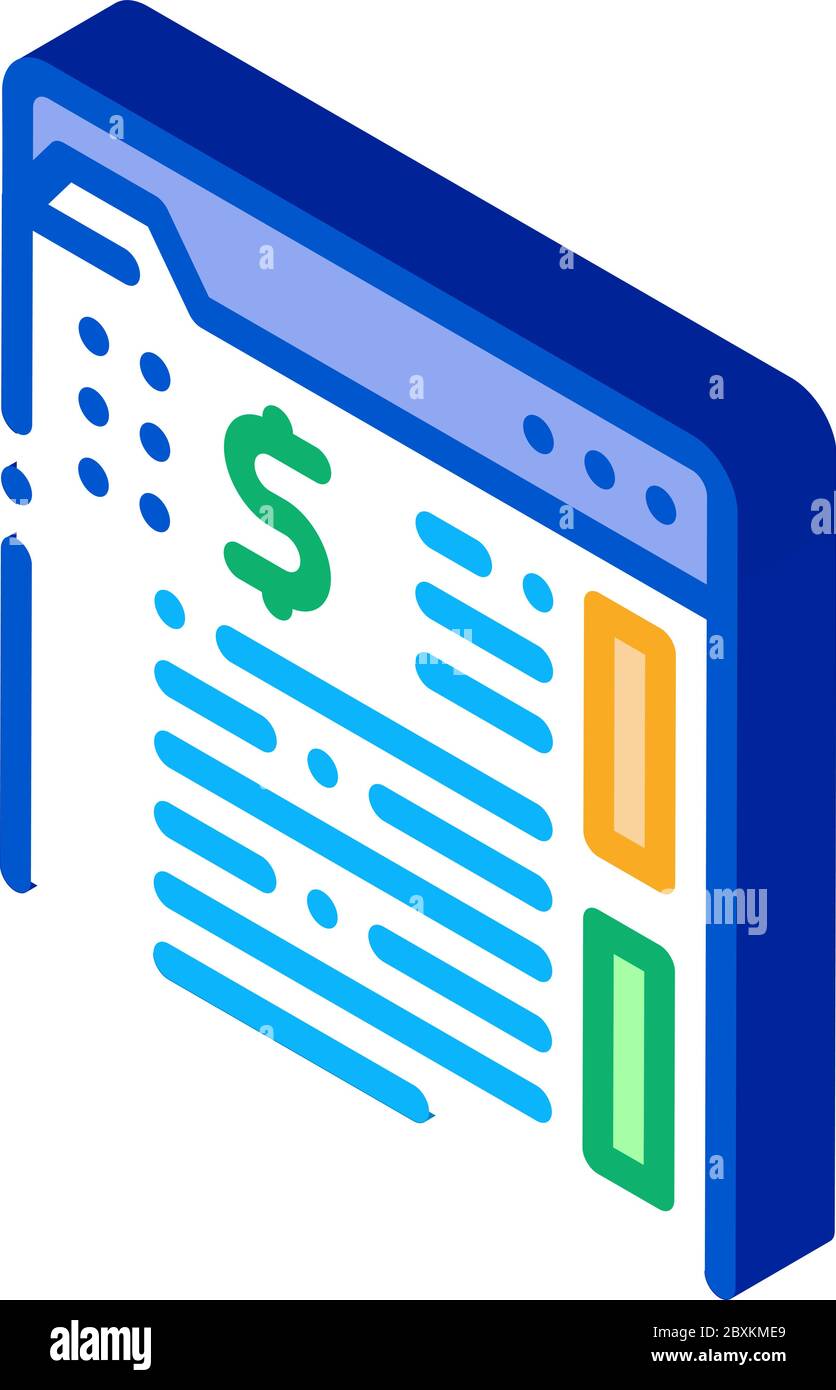 money folder documents isometric icon vector illustration Stock Vector ...