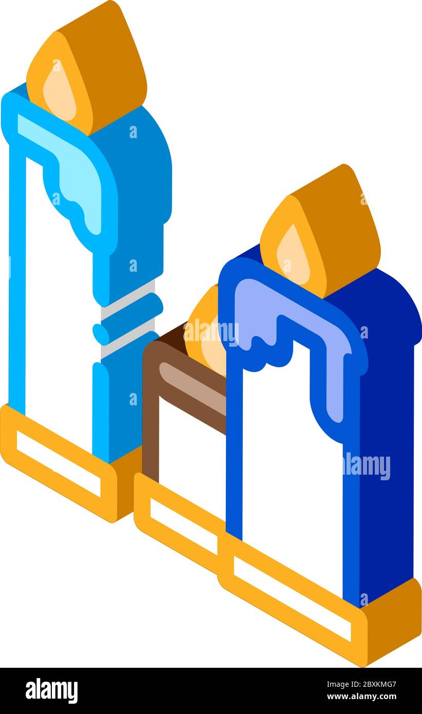 burning church candles isometric icon vector illustration Stock Vector ...