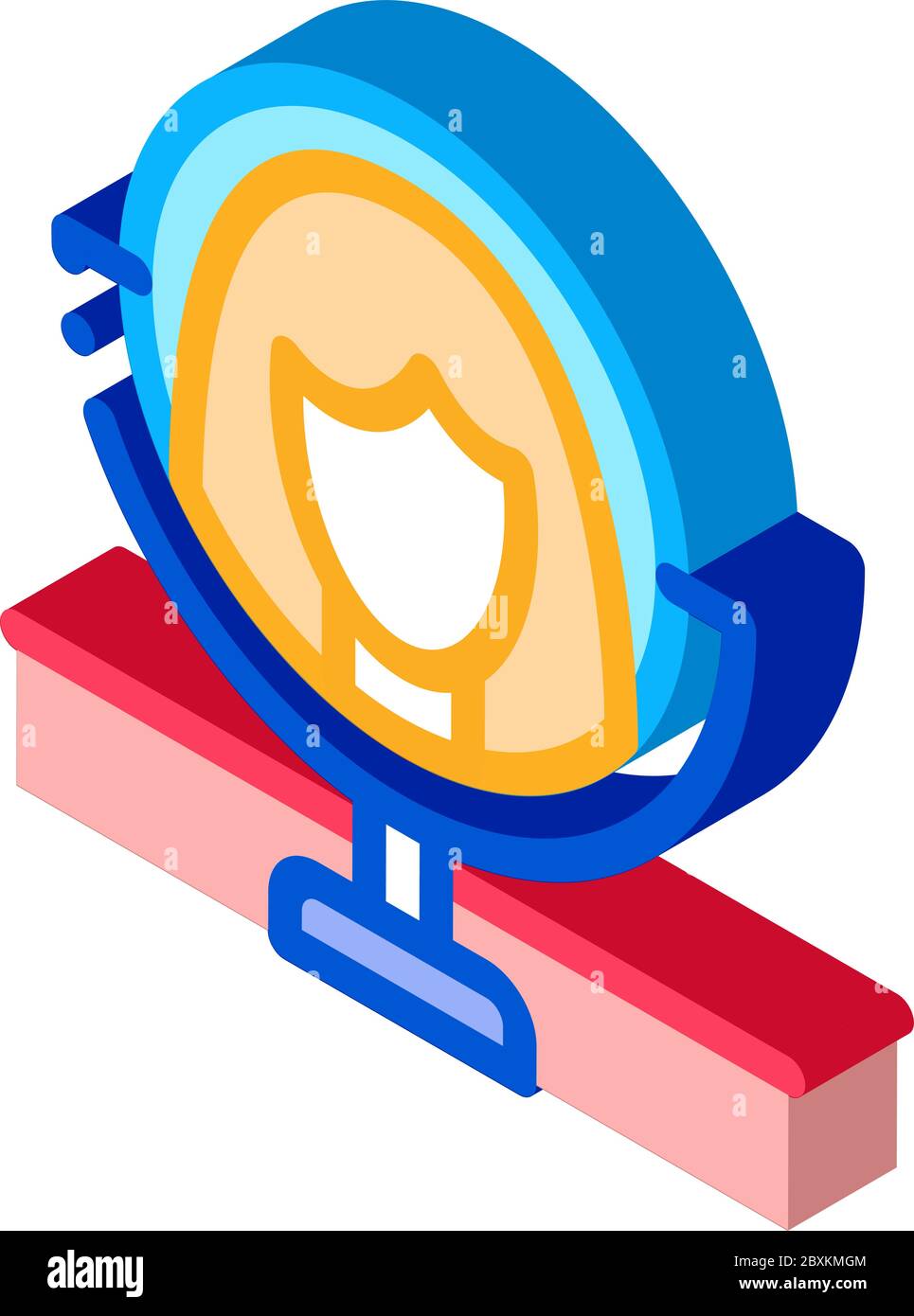 woman face in mirror isometric icon vector illustration Stock Vector ...