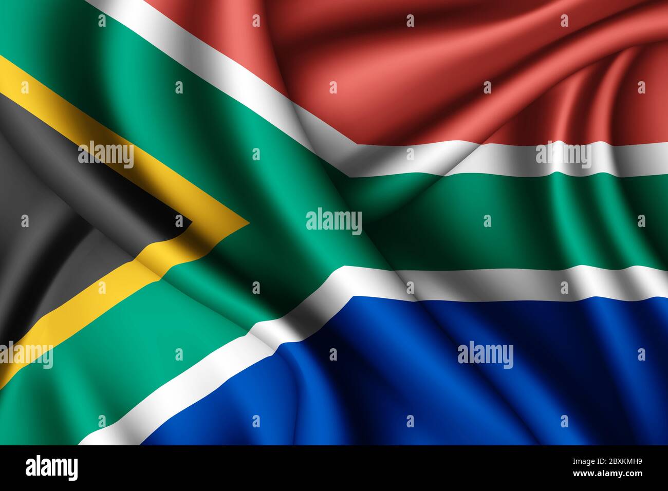 South African Flag Wavy