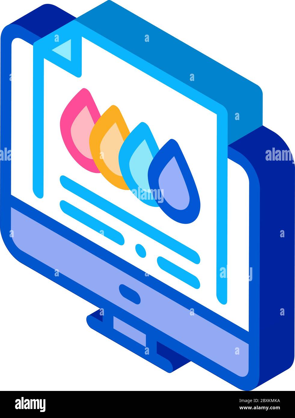 printed sheet in computer isometric icon vector illustration Stock ...