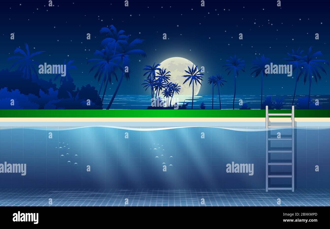 Outdoor swimming pool on Stock Vector Images - Alamy