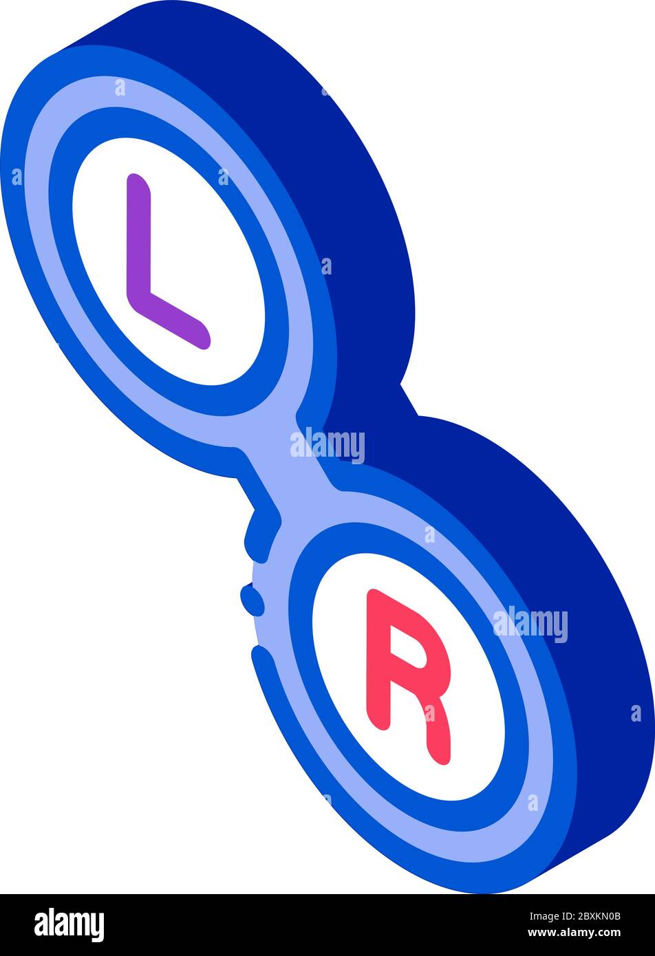 Distinctive Form Left And Right Lens Isometric Icon Vector Illustration
