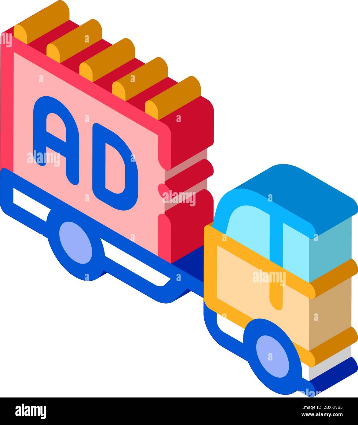 moving advertisement by car isometric icon vector illustration Stock ...