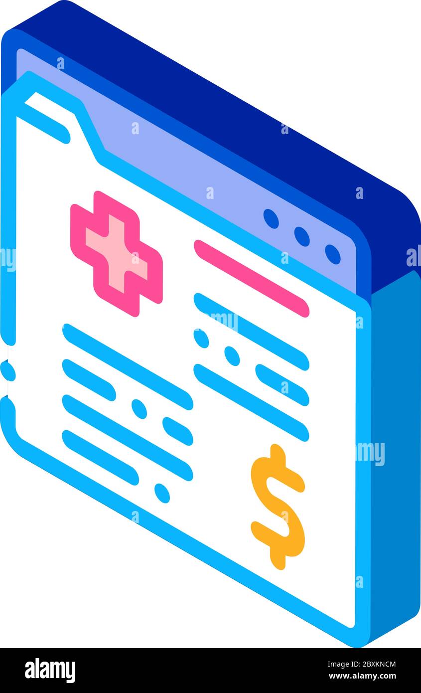 medical card in paid hospital isometric icon vector illustration Stock ...