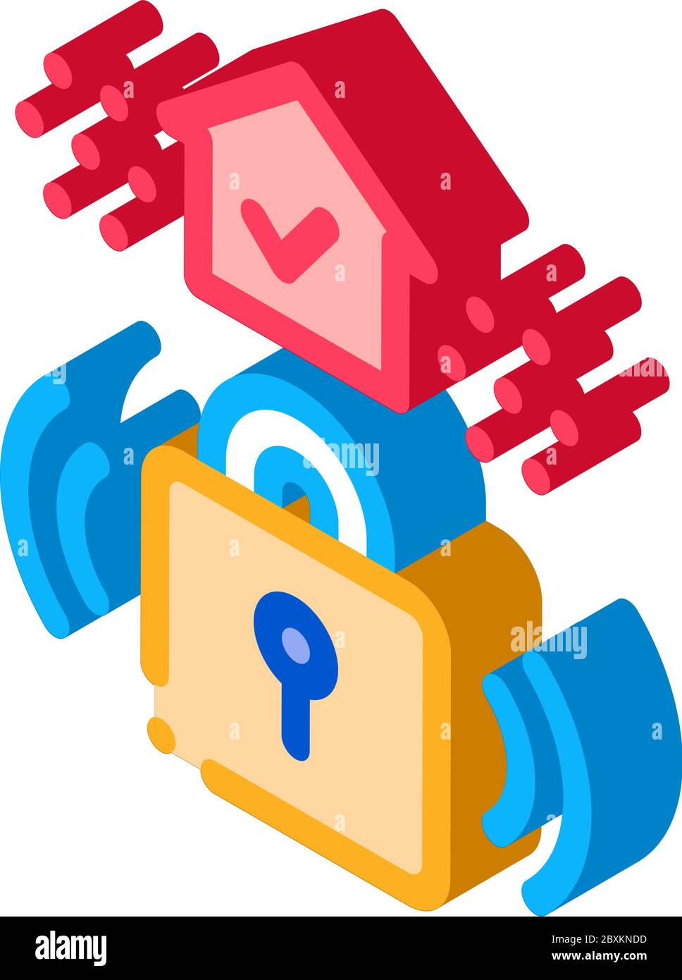 protective lock isometric icon vector illustration Stock Vector Image ...