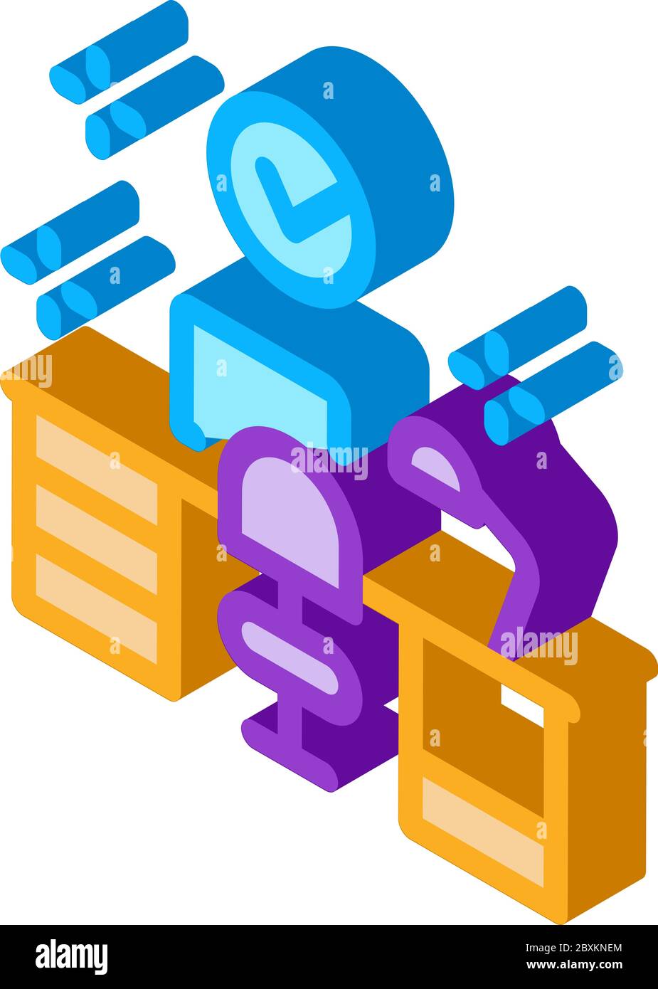 clean working room isometric icon vector illustration Stock Vector ...