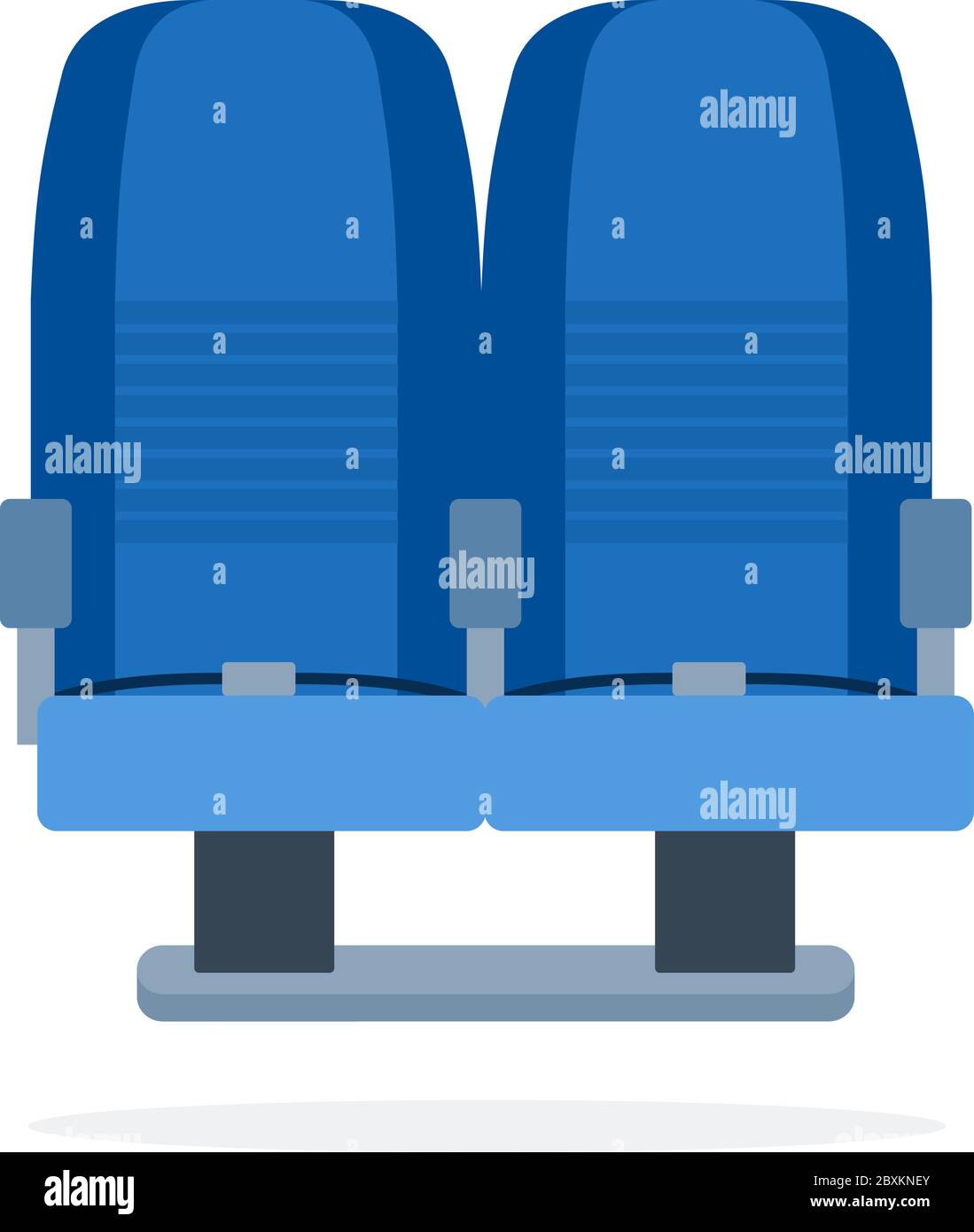 Dual seats aircraft vector flat material design isolated object on ...