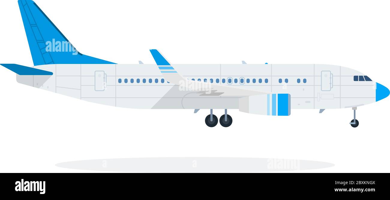 Passenger plane vector flat material design isolated object on white ...