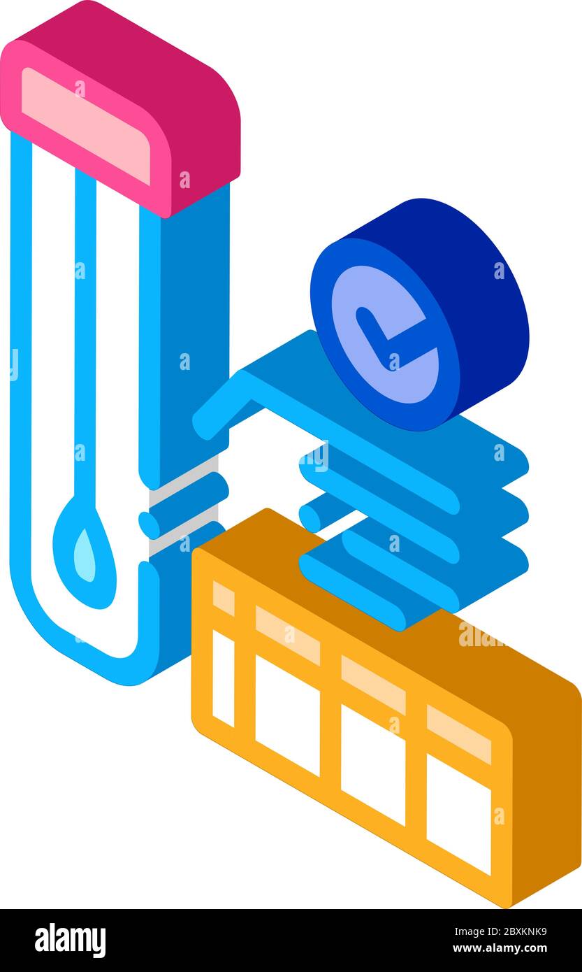 affirmative test tube material results isometric icon vector ...