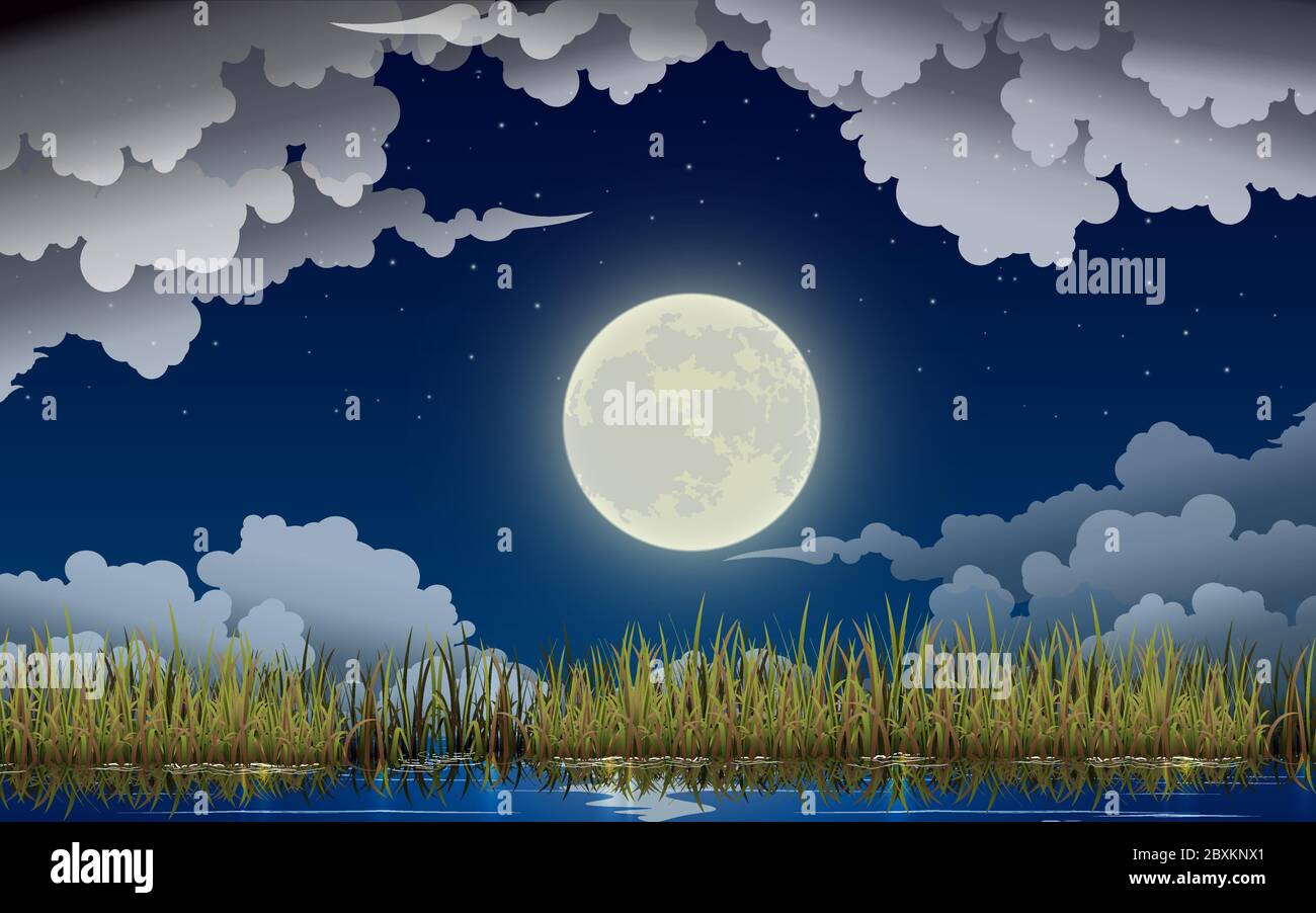 Landscape bog lake tree Stock Vector Images - Alamy