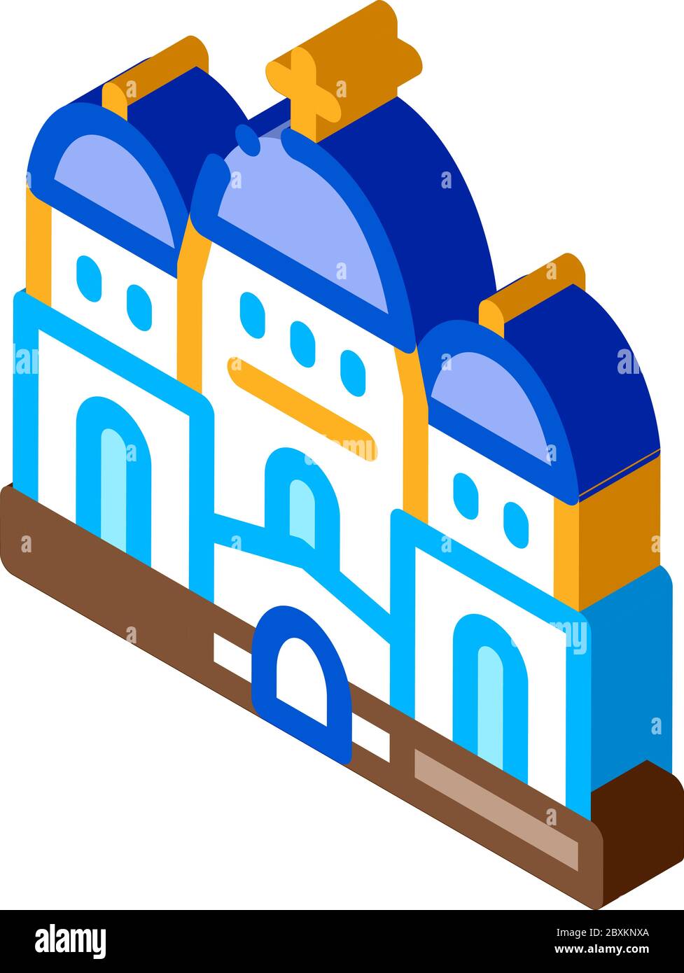 christian temple with domes isometric icon vector illustration Stock ...